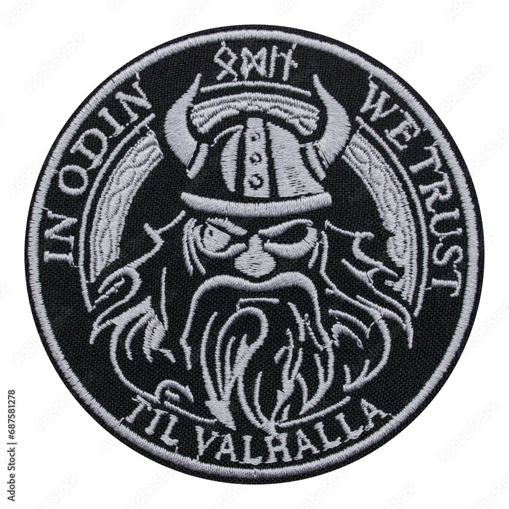 Embroidered patch In Odin We Trust. Til Valhalla. Viking style. Thor ...