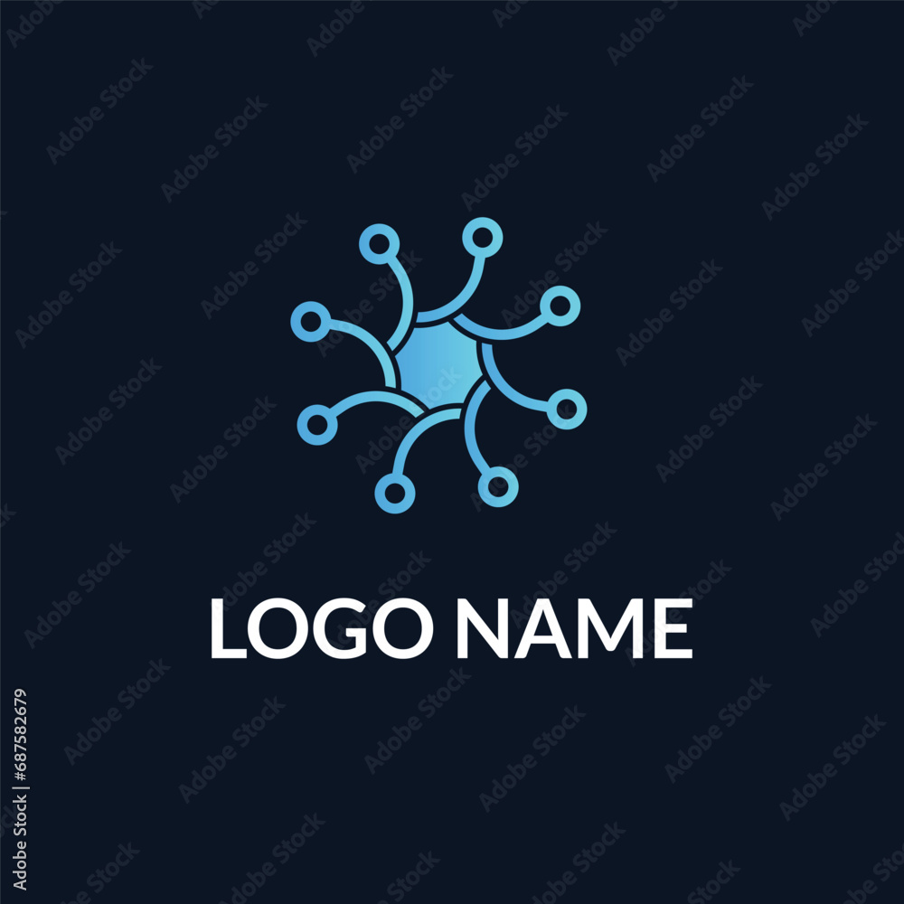 Vetor de technology and it company logo design, Tech symbol, tech logo ...