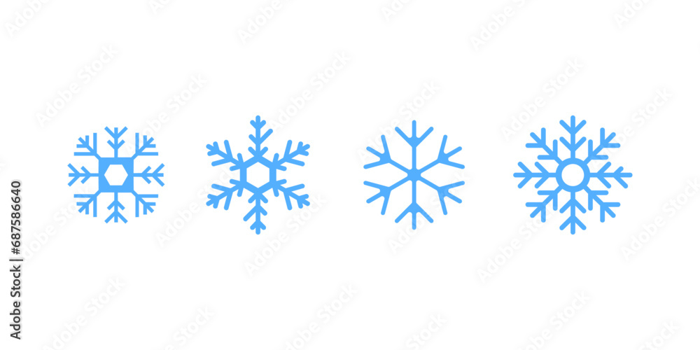set of snowflakes on transparent background, png icons, web icons ...