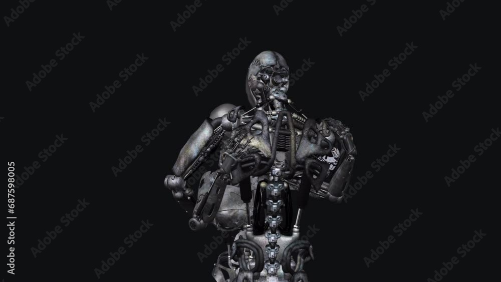 Romantic Cyborgs - Embracing Couple - Love Hug - CU - Spinning Loop ...