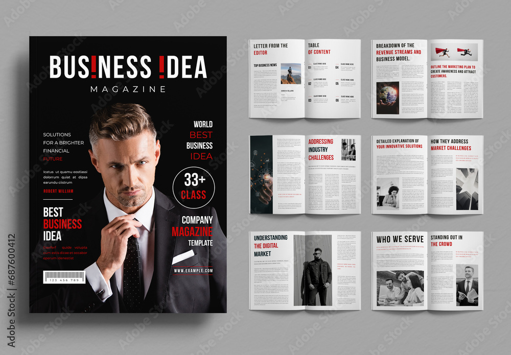 Business Magazine Layout Stock Template | Adobe Stock