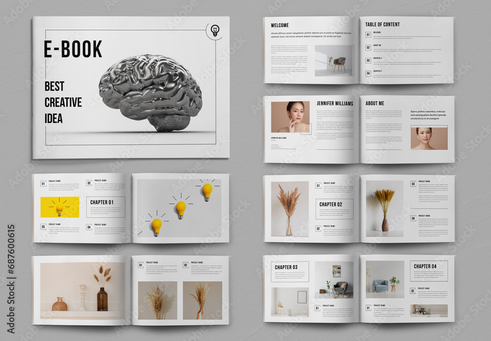 Ebook Magazine Layout Stock Template | Adobe Stock