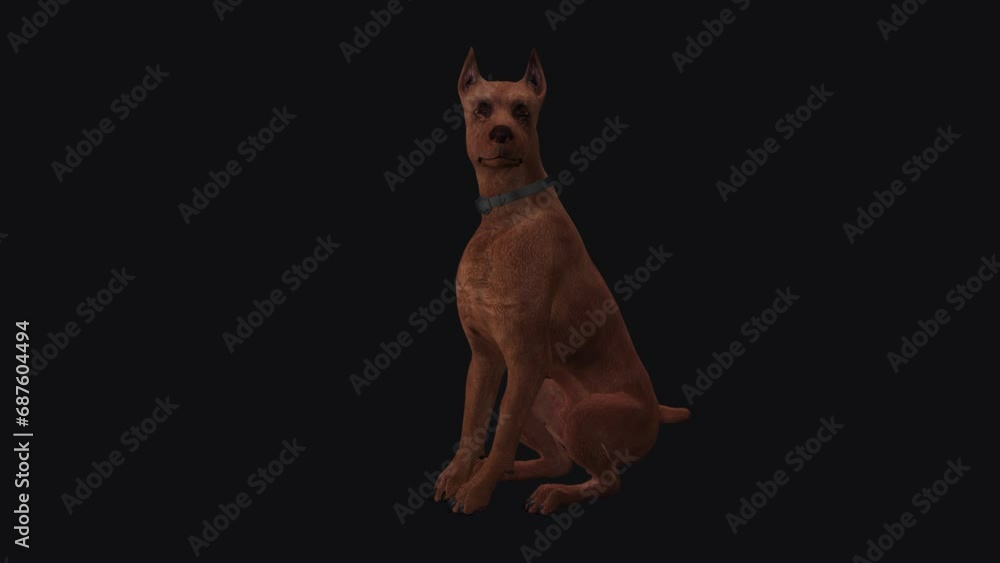 Miniature Pinscher Dog - Seating and Barking Loop - Alpha Channel ...