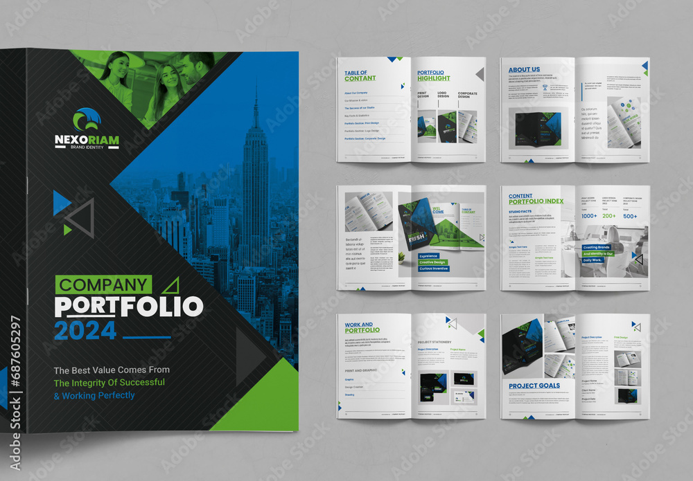 Company Portfolio Design Layout Stock Template | Adobe Stock