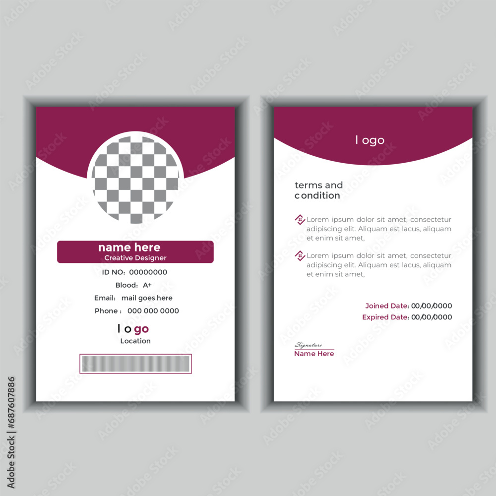 Creative Professional Unique ID Card Template Layout, corporate id card ...