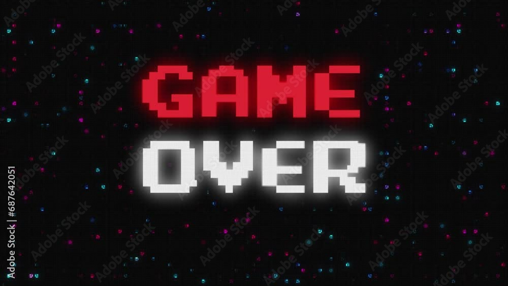 Game over background,Pixel Game Over, 8-bit Pixel Game Over. Stock ビデオ ...