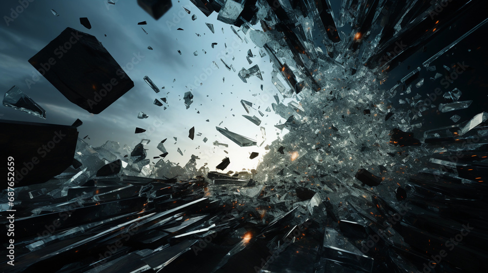 Dynamic Broken Glass Effect Simulating the Impact of a Projectile Stock ...