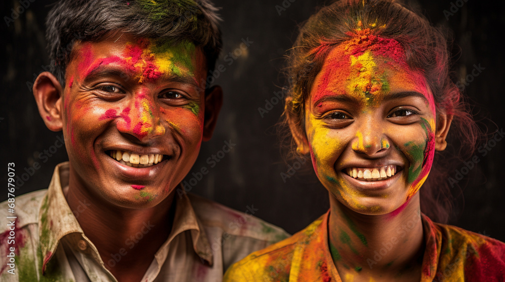 Faces of Joy: Expressive portraits of people with their faces smeared ...