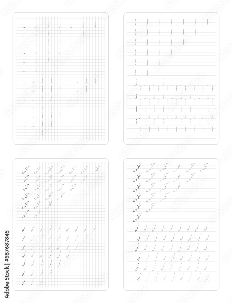 Letter J. Uppercase lowercase trace english alphabet design for ...