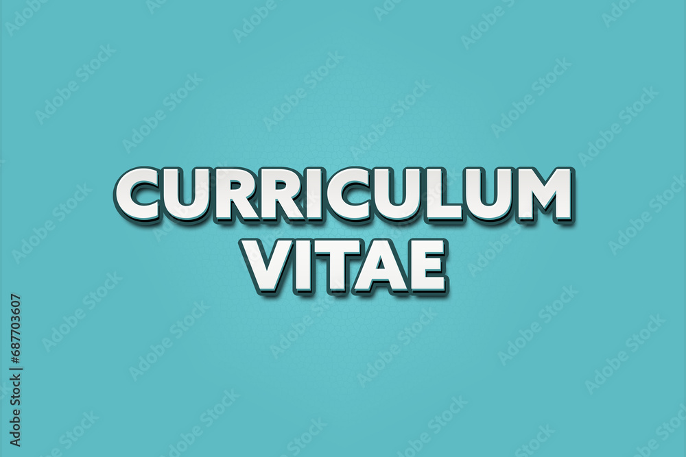 Curriculum Vitae. A Illustration with white text isolated on light ...
