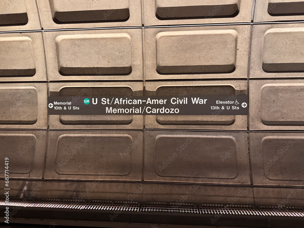 Washington, DC - December 2, 2023: Sign for the U Street African ...