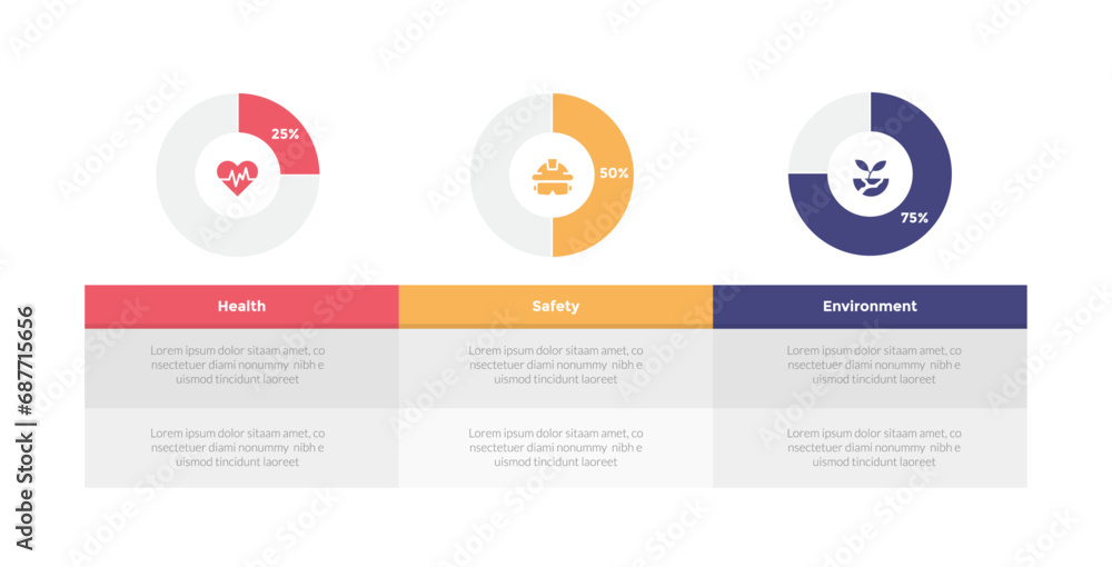 HSE health safety environments infographics template diagram with ...