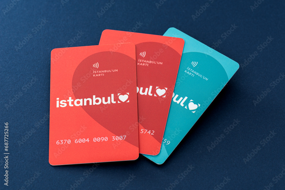 ISTANBUL, TURKEY - DECEMBER, 2023: Istanbul Card, public transportation ...