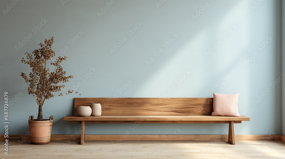 A Bench Rests Against the Wall in a Stylish Room, Blending ...
