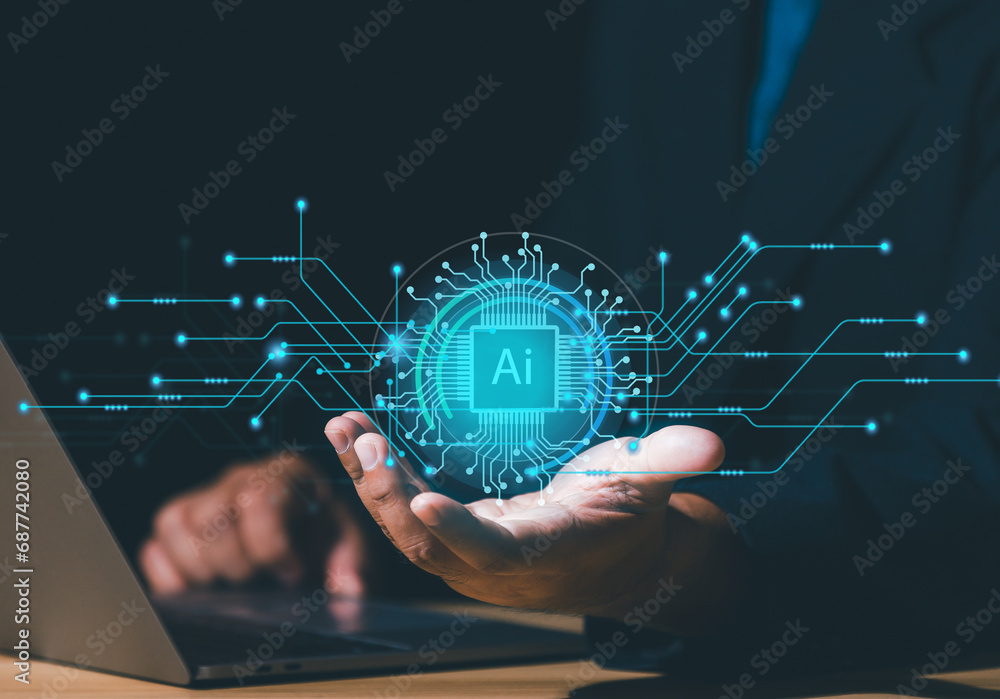 Ai technology, Artificial Intelligence. man using technology smart robot AI, artificial ...