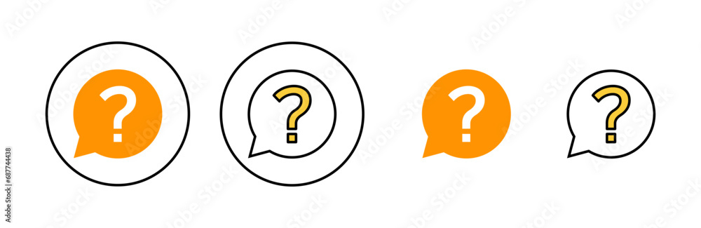 Question icon set for web and mobile app. question mark sign and symbol ...
