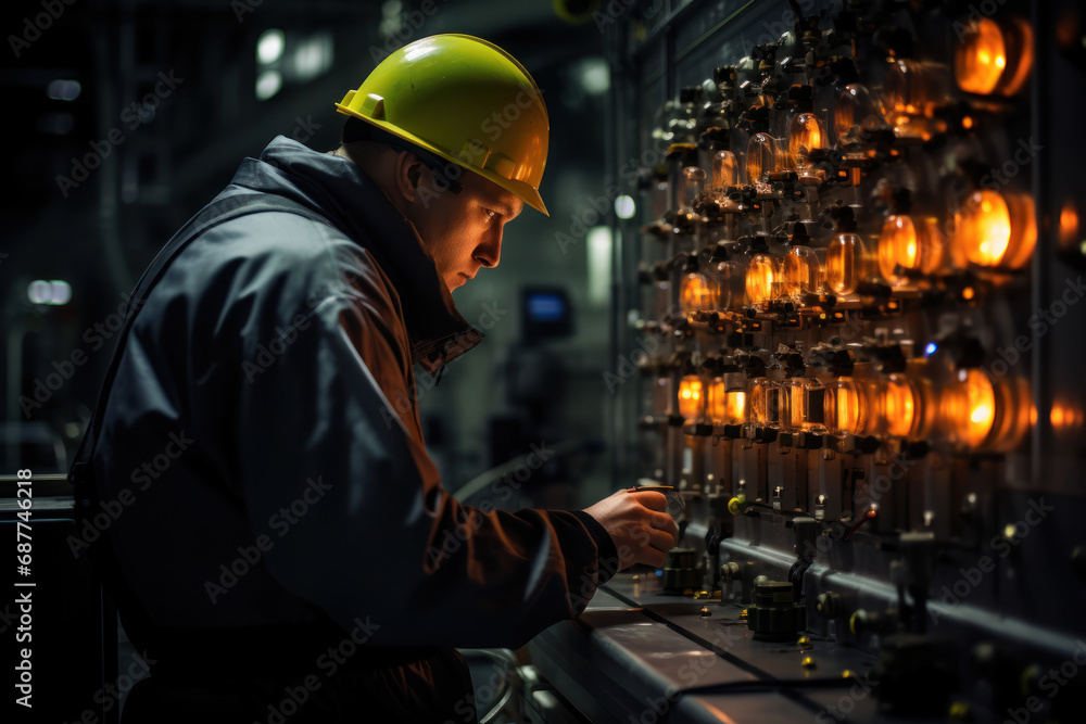 A nuclear engineer overseeing the loading of fresh fuel into a reactor ...