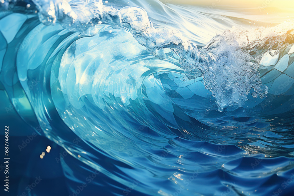 Cascading waves, a rhythmic dance of liquid grace, echoing the timeless ...