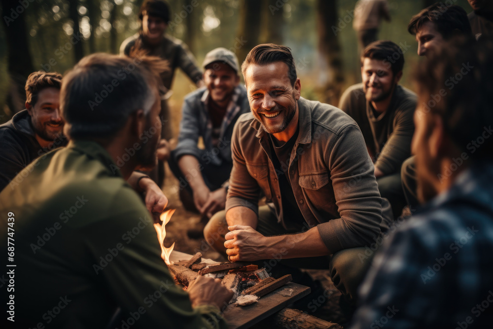 Team-building retreat in a natural setting, featuring outdoor ...