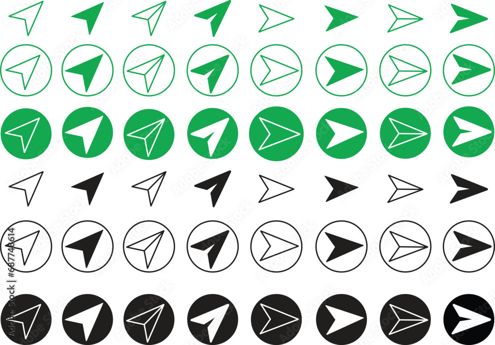 Flat Messages send icons Set. Direct message or DM symbols editable ...