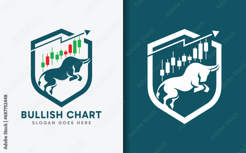 Bullish Chart Logo Design. Bullish Trend on Candlestick Exchange Charts ...