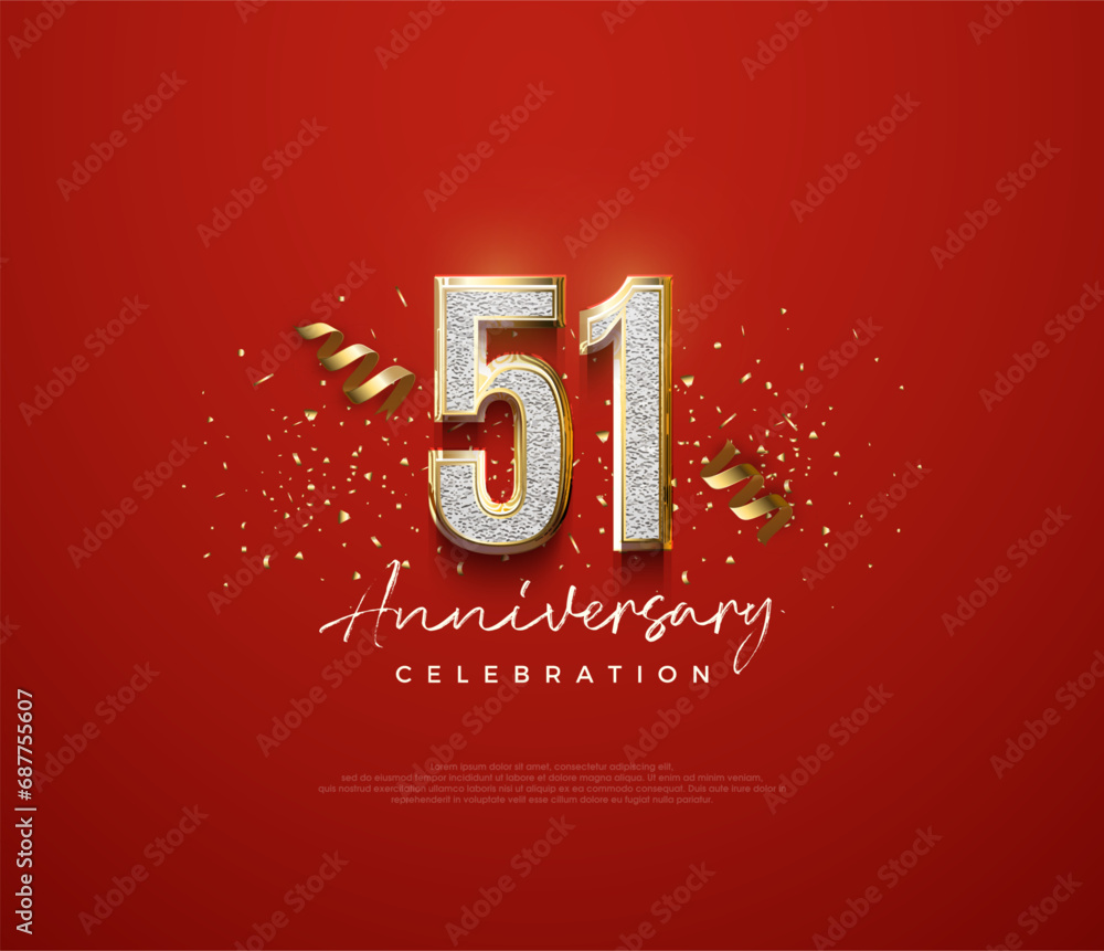51st anniversary number, with an elegant and luxurious design for ...