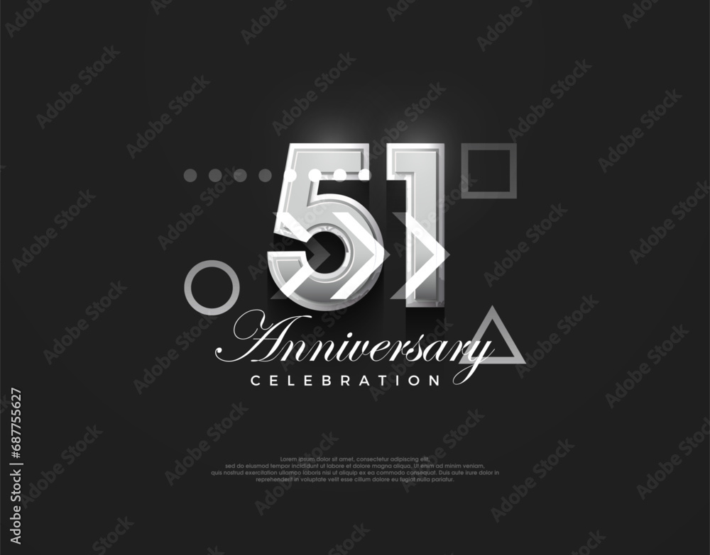 51st anniversary number, modern elegant and simple. Premium vector ...