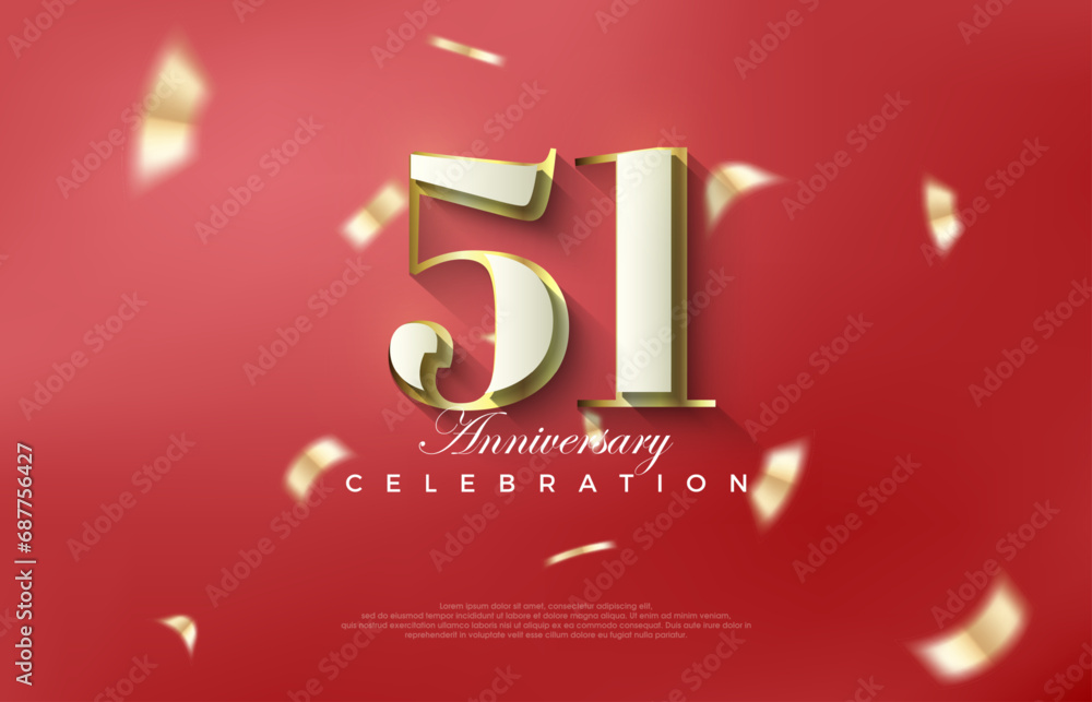 Luxury 51st anniversary with classic 3d numbers. Premium vector ...