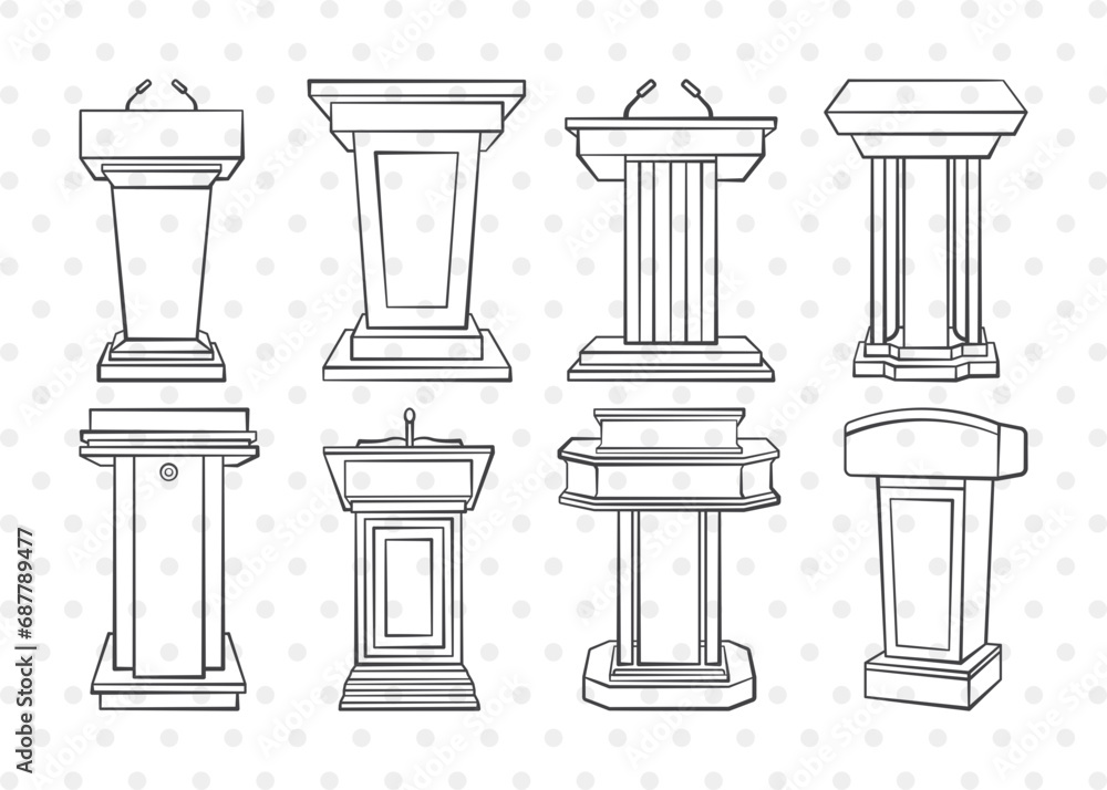 Podium Stand SVG, Podium Clipart, Speaker Podium Svg, Lecture Podium ...