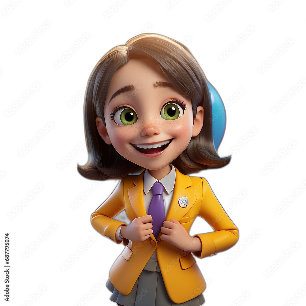 cartoon girl suit smile Stock Photo | Adobe Stock