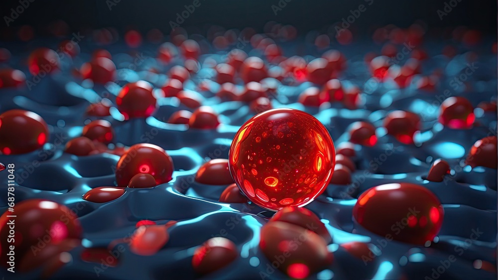 Blood cells in human blood. 3D illustration. Red blood cells Stock ...