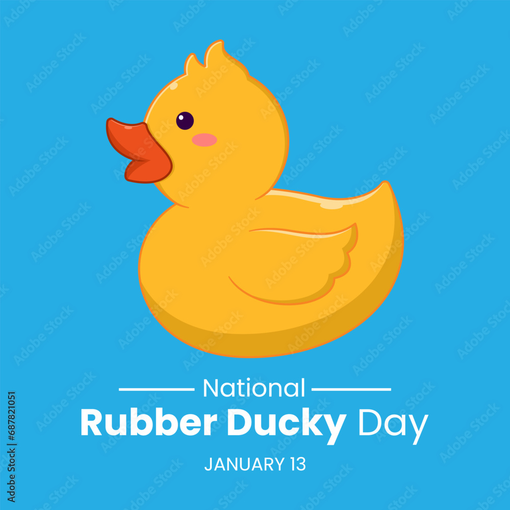 Cute yellow rubber duck vector illustrations suitable for national ...