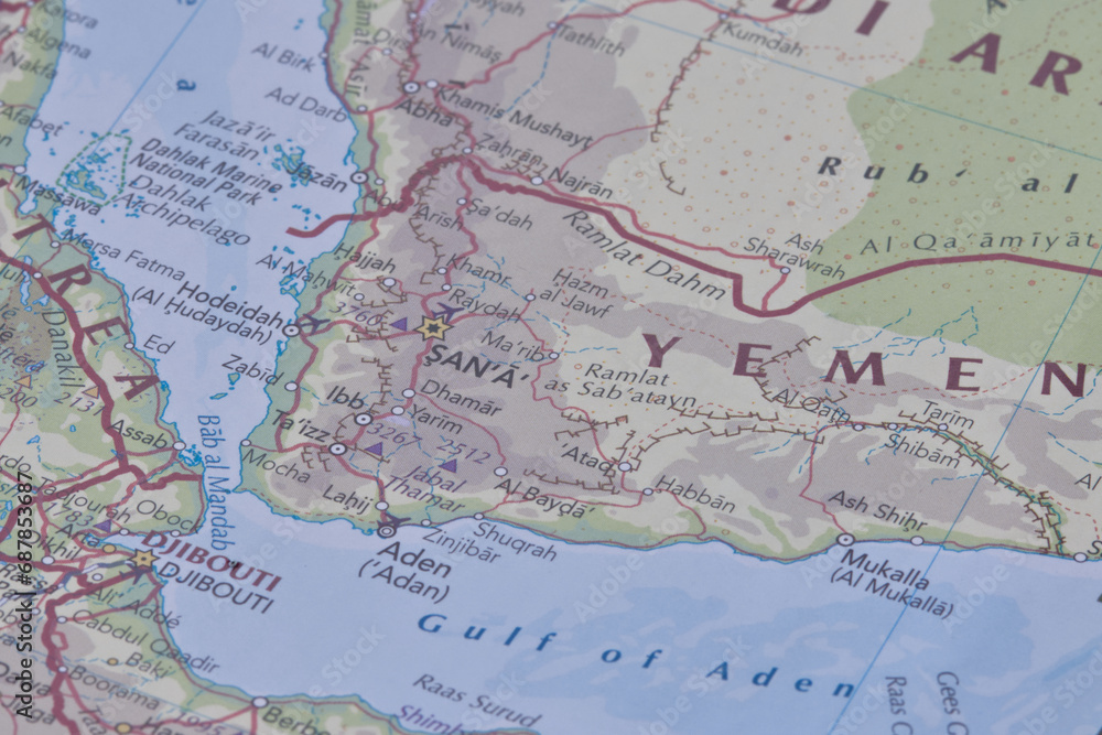 Map of the south of the Red Sea Region, December 3, 2023 Stock Photo ...