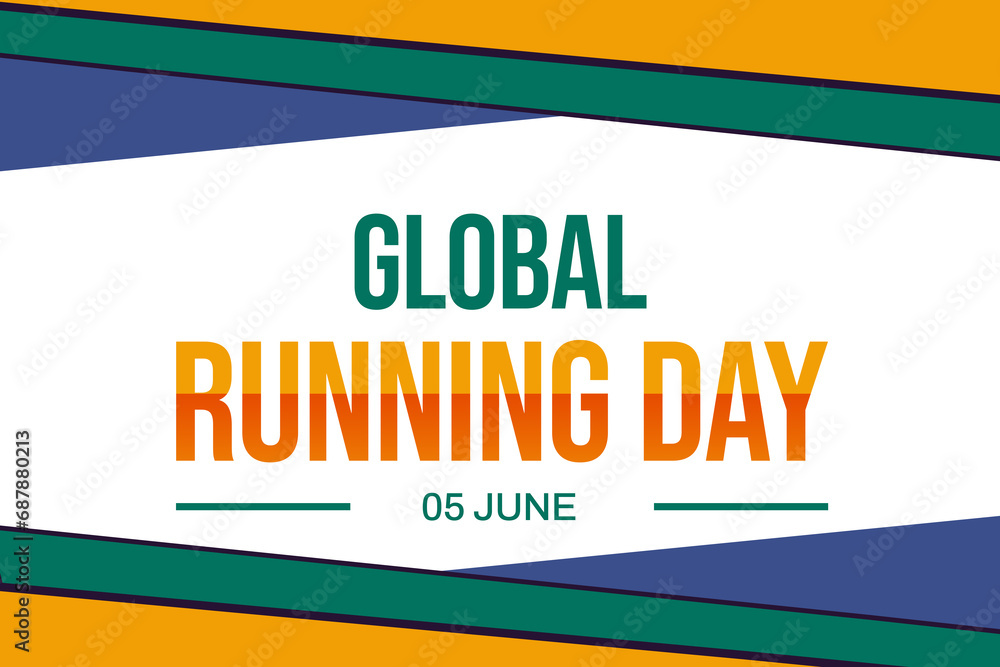 Global Running Day wallpaper with traditional border design. Global ...
