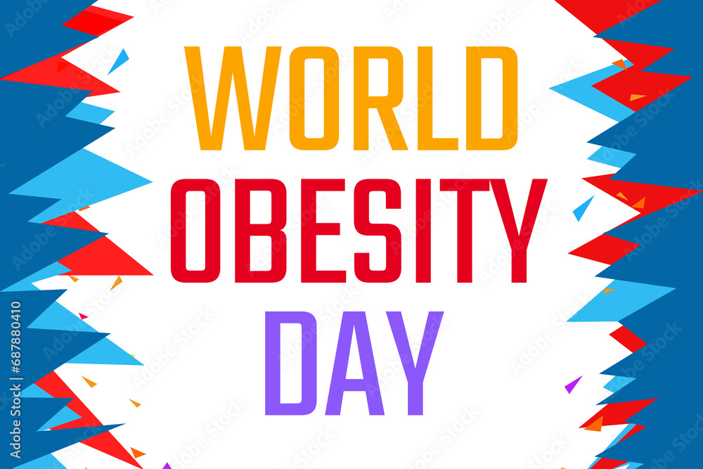 World Obesity Day Background with different color shapes design and ...