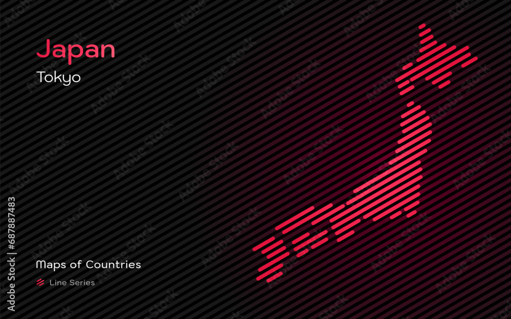 Creative Modern map of Japan. Political map. Capital Tokyo. World ...