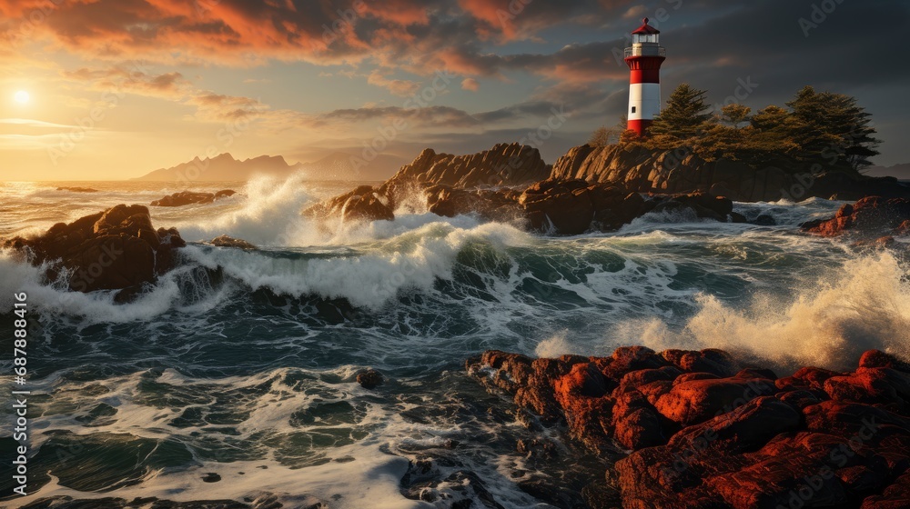Lighthouse Galicia During Sunset Spain, HD, Background Wallpaper ...