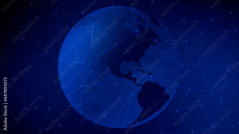 Rotating globe interconnected lines of news, information, and global ...