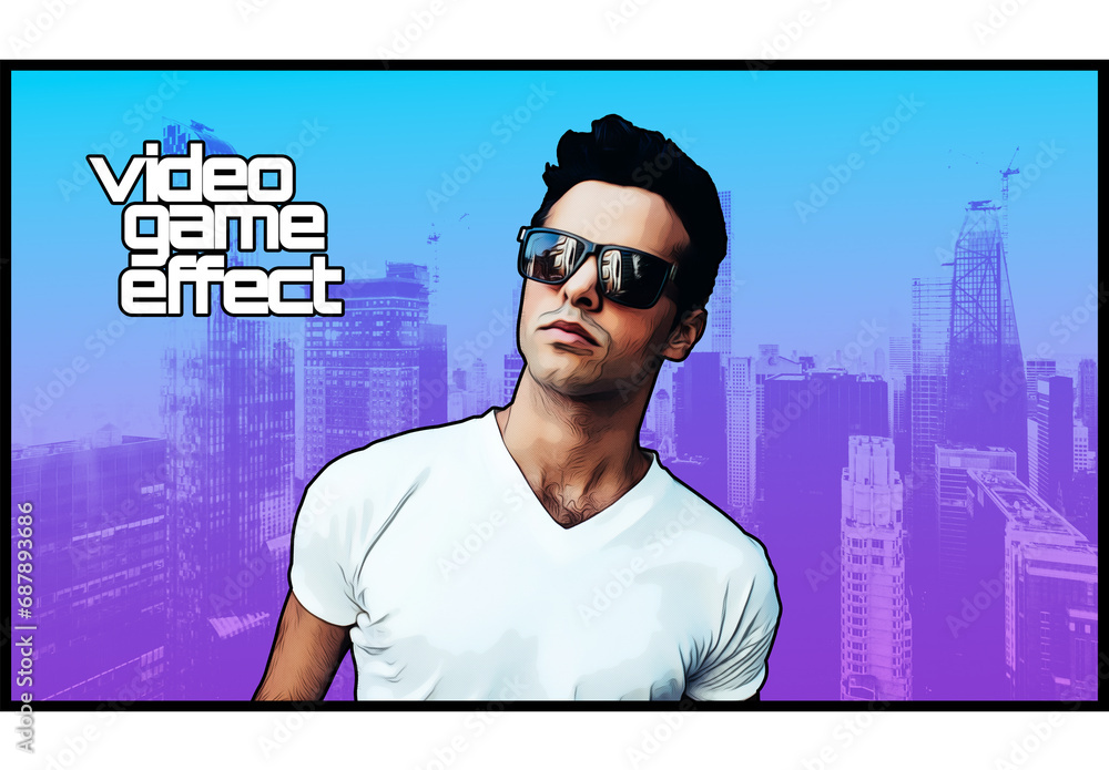 Videogame Photo Effect Stock Template | Adobe Stock