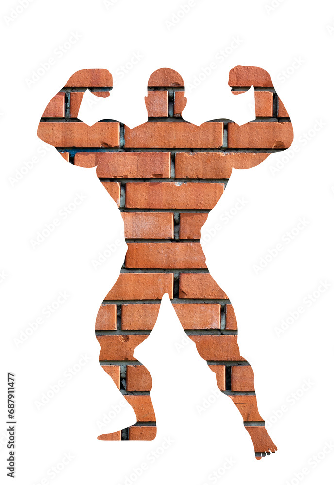 Muscular bodybuilder image silhouette isolated on background. Sport man ...