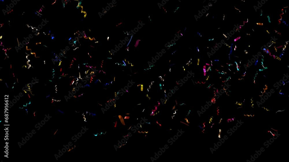 Colorful confetti rain animation. Alpha channel PNG codec (only ...