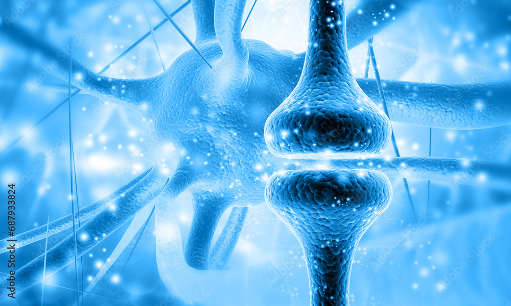 Cells of the Brain, ron cells, 3d illustration.. Stock Illustration ...