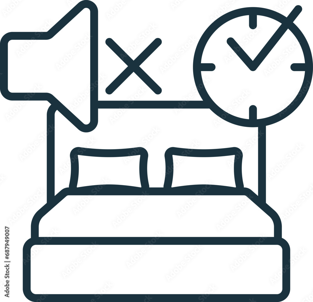 Sleep hygiene outline icon. Monochrome simple sign from mental health ...