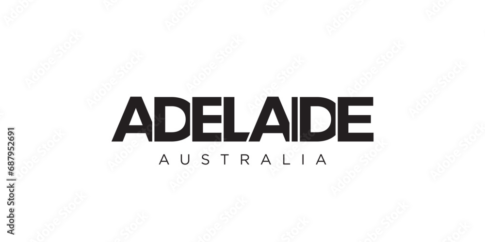 Adelaide in the Australia emblem. The design features a geometric style ...