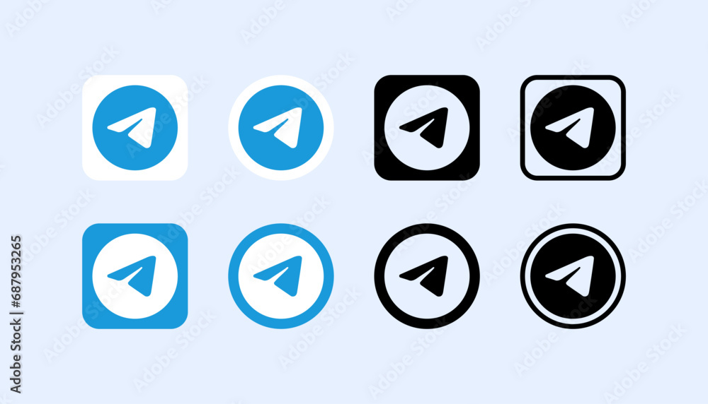 Telegram icons. Telegram social media logo set. Social media. Editorial ...