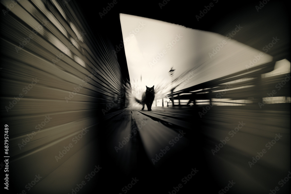 Pinhole photographie de chat avec un appareil sténopé, avec le ...