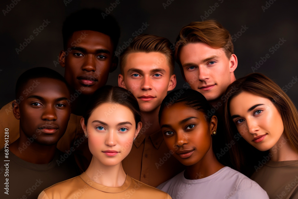 Beauty of diversity by depicting a group of people with different skin ...