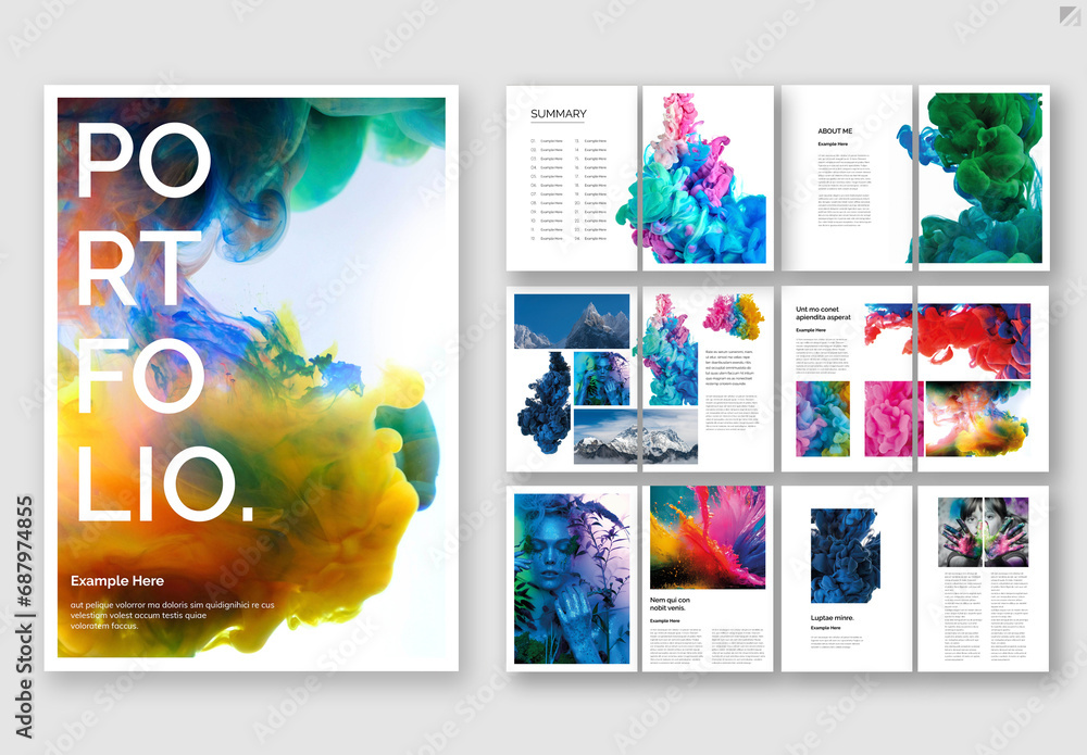 Minimalist Portfolio Layout Stock Template | Adobe Stock