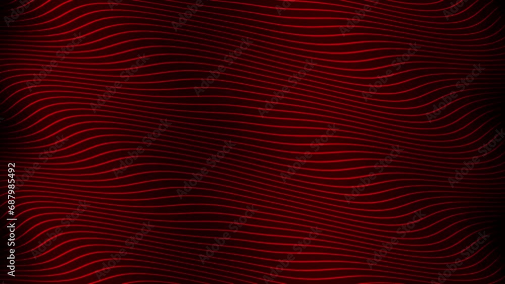 Vidéo Stock Abstract wave red lines loop animated video. 3d Abstract black background looping ...