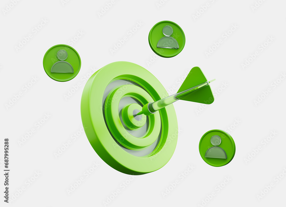Generate lid, Client management. Target customer concept 3D render ...
